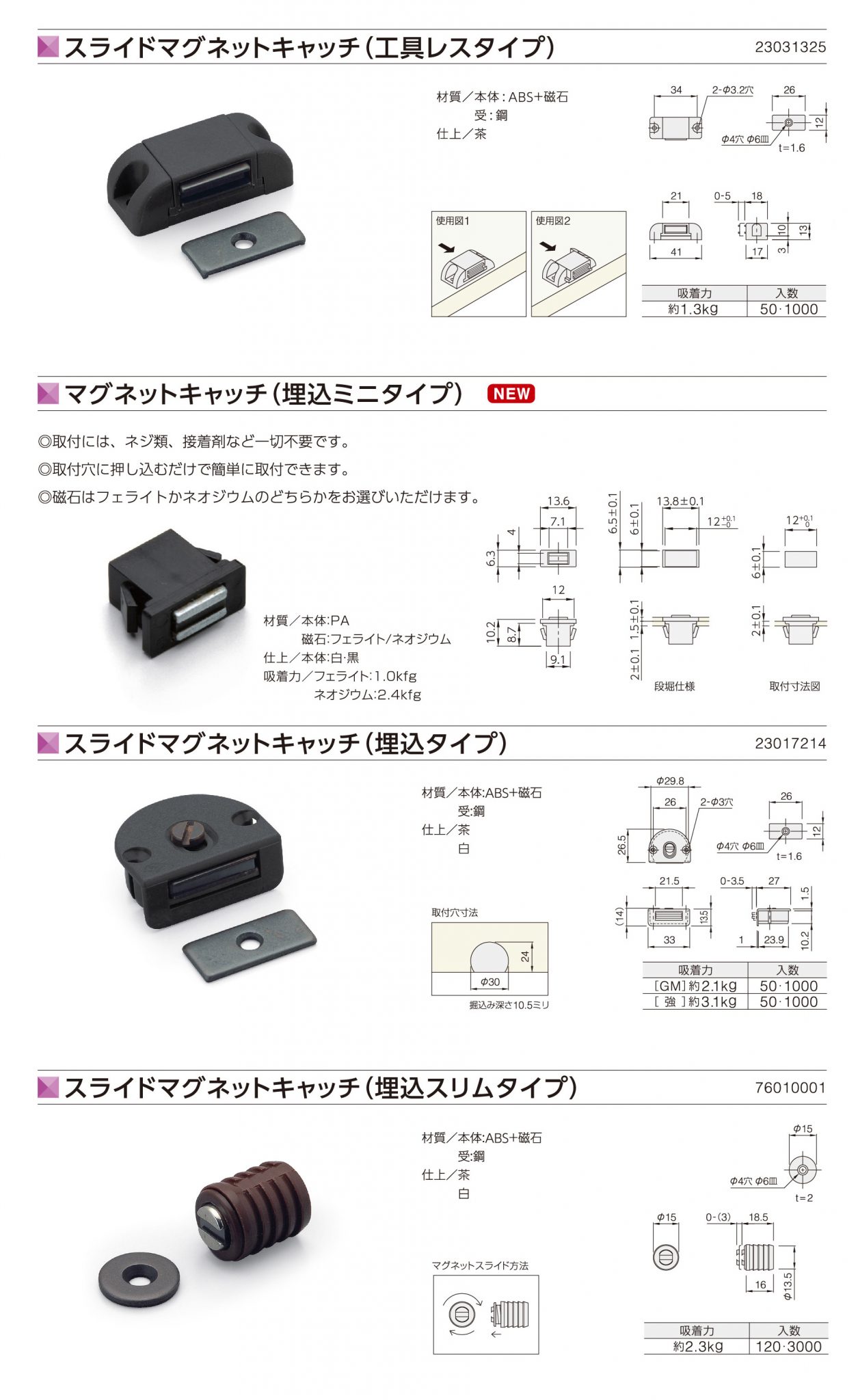キャッチ・戸当り | 製品カタログ | 井上金物株式会社 - 愛知県名古屋市の住宅設備用、家具用、機械用の部品を取り扱う部品専門会社